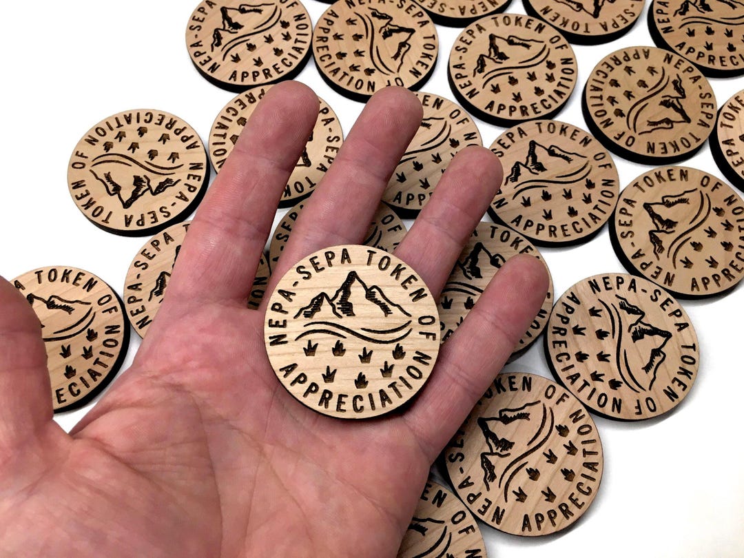 Custom Engraved Wood Coins: 2" Logo Tokens, Branding & Wedding Favors ...