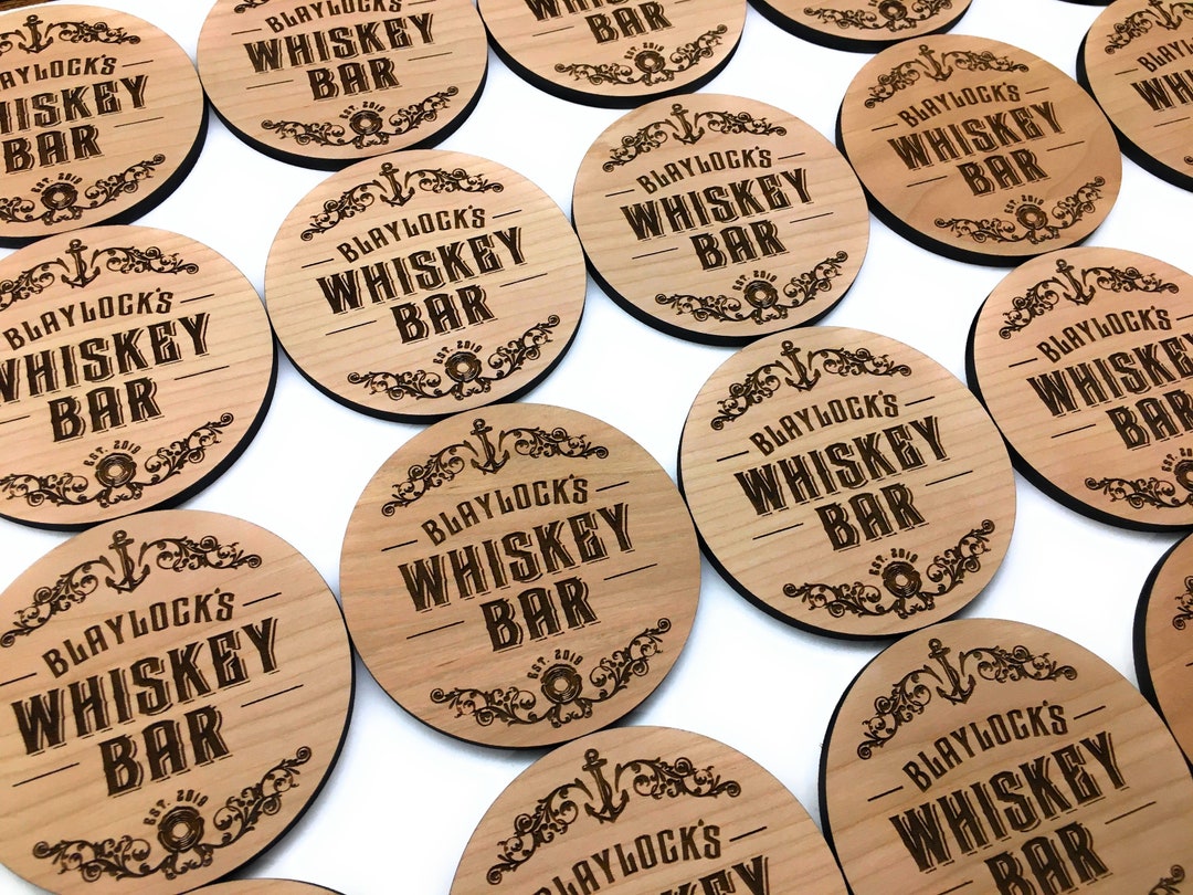 Custom Coasters Bulk Set Business Logo Engraved Gift - Etsy Canada