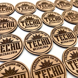 Custom Engraved Wood Coins: 2" Logo Tokens, Branding & Wedding Favors ...