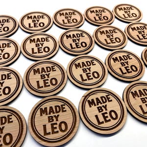 Custom Engraved Wood Coins: 2" Logo Tokens, Branding & Wedding Favors ...