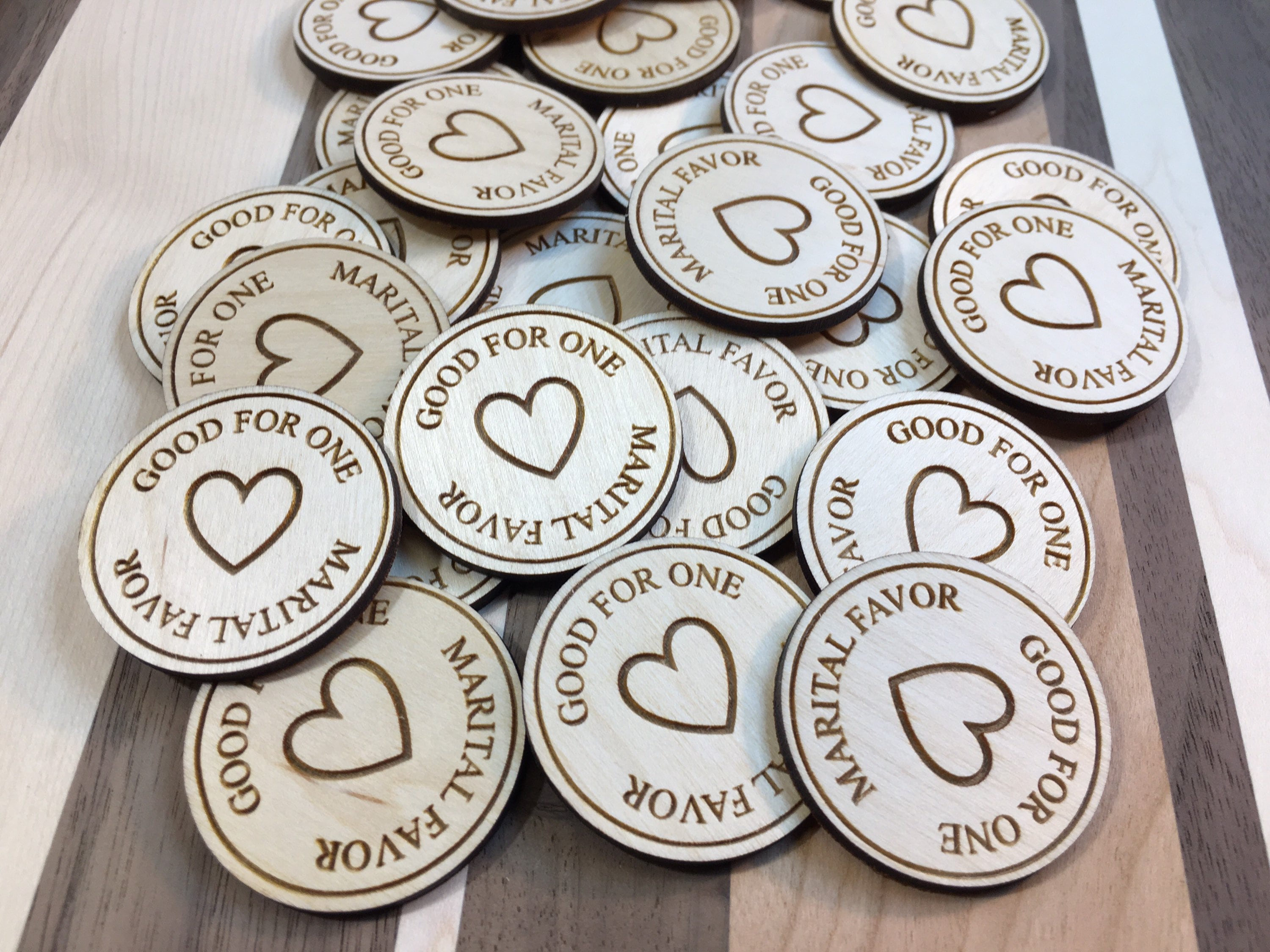 Custom Wood Coins Wood Tokens Personalized Engraved | Etsy