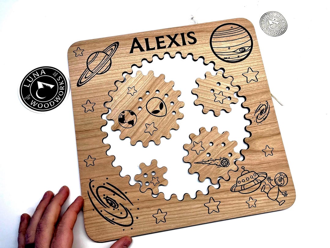 Personalized Wood Spirograph Kit: Handcrafted Engraved Drawing Toy - Etsy