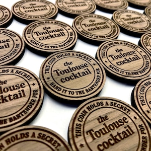 Custom Engraved Wood Coins: 2" Logo Tokens, Branding & Wedding Favors ...