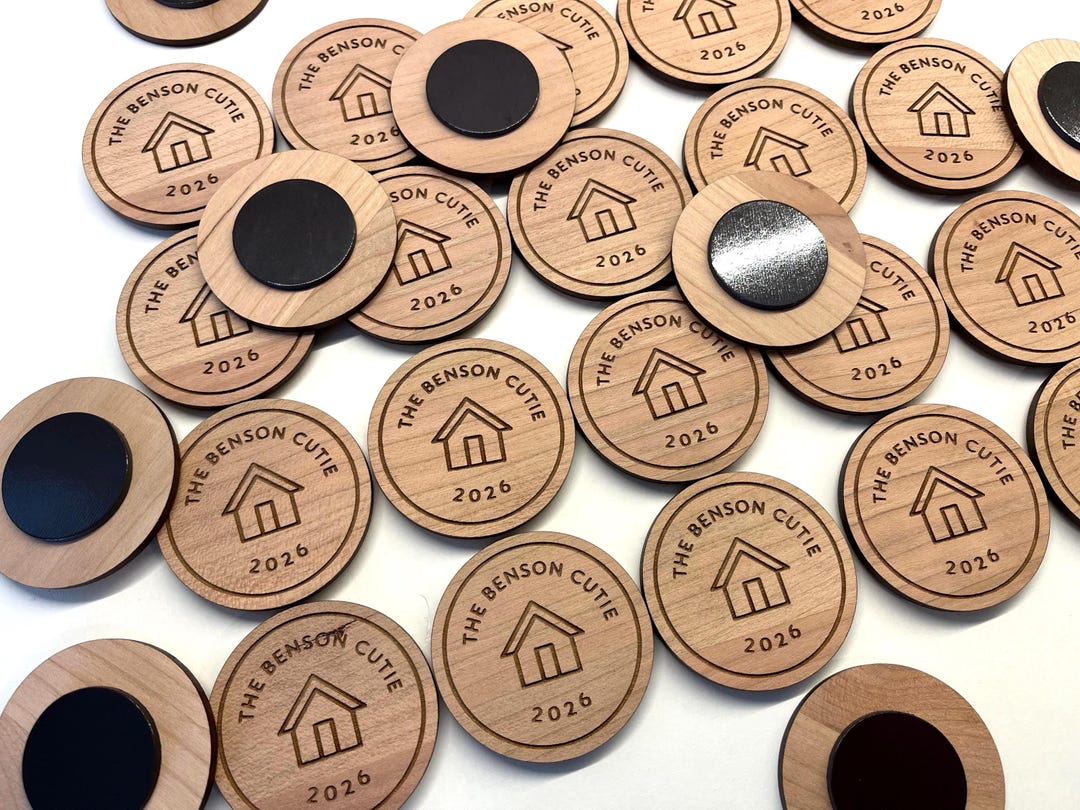 Custom Engraved Wood Magnets: Personalized Wedding Favors & Logo Gifts ...
