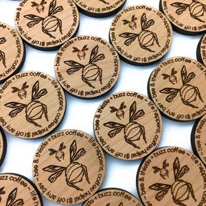 Custom Engraved Wood Coins: Wedding Favors, Drink Tokens, Branding ...