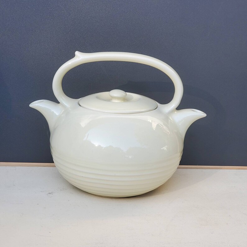 Vintage Ceramic Teapot Dual Spout, Cream Color Teapot, Restaraunt Ware ...