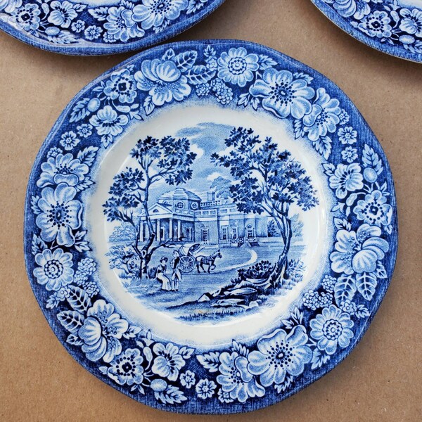 Liberty Blue Historical Colonial Scenes - Etsy