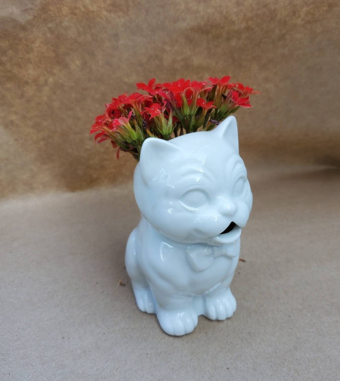 Vintage White Cat Pitcher Japan, Cat Creamer Porcelain, Cat Planter ...