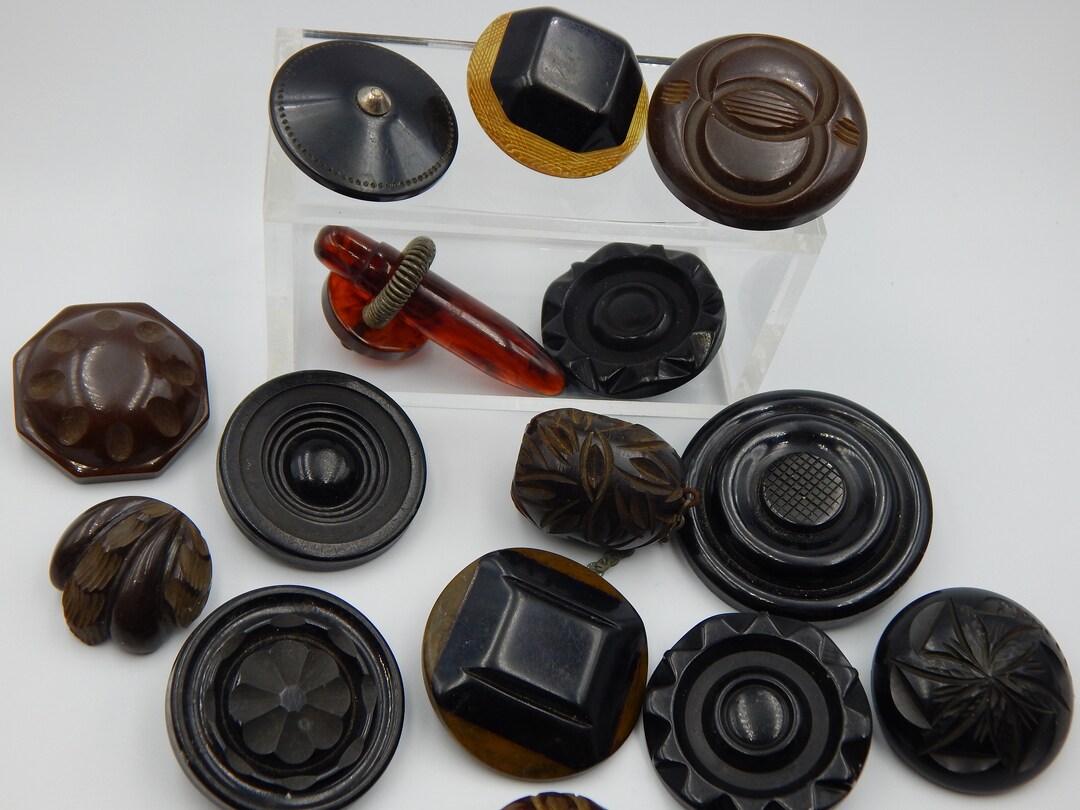 Vintage Lot of Buttons, Large Buttons From 1950s 1960s, Variety Black ...