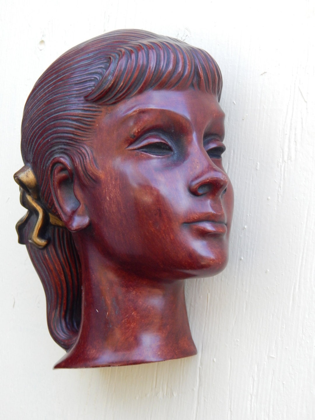 Face Wall Art, Achatit Handarbeit from Germany, Wall Masks, Porcelain ...