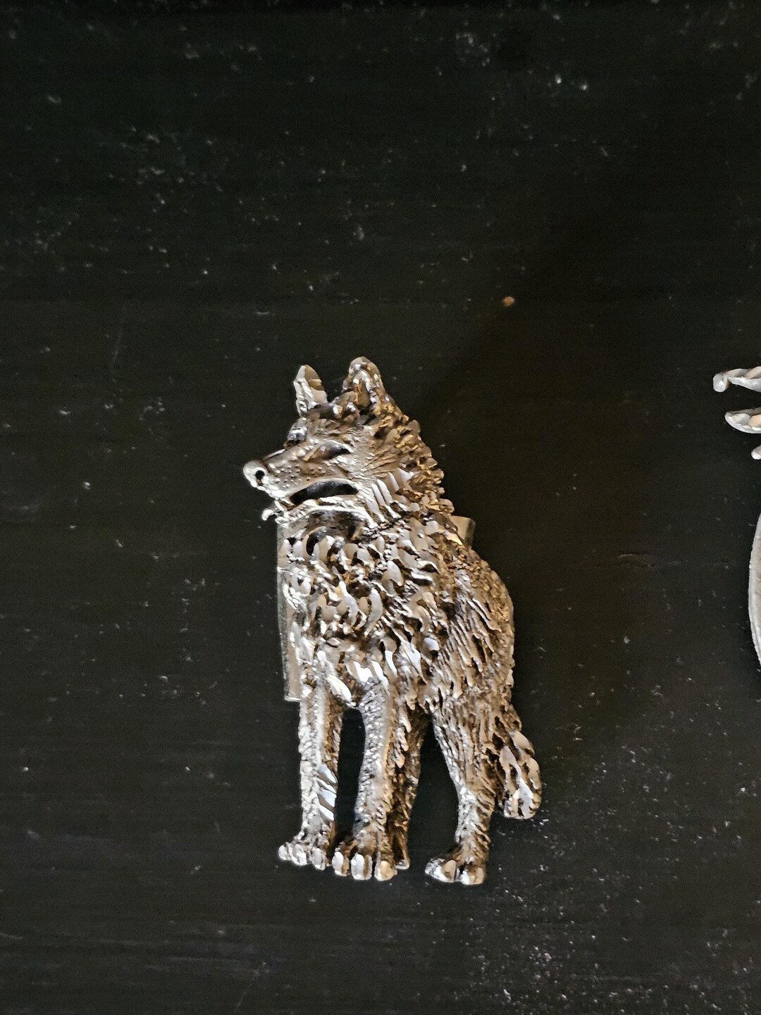 Vintage Pewter Wolf Bolo Tie Slide, Diamond Cut Pewter, Western Wear ...