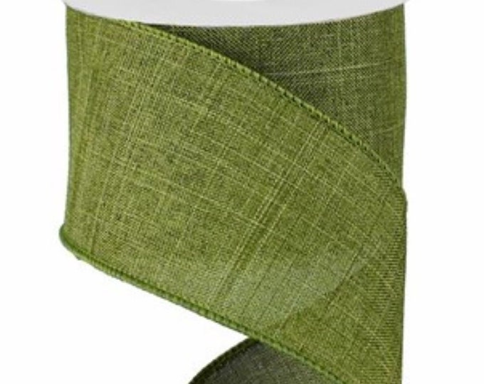 Moss Green Wired Ribbon, Moss Green Ribbon, Wreath Supplies, Fall ...