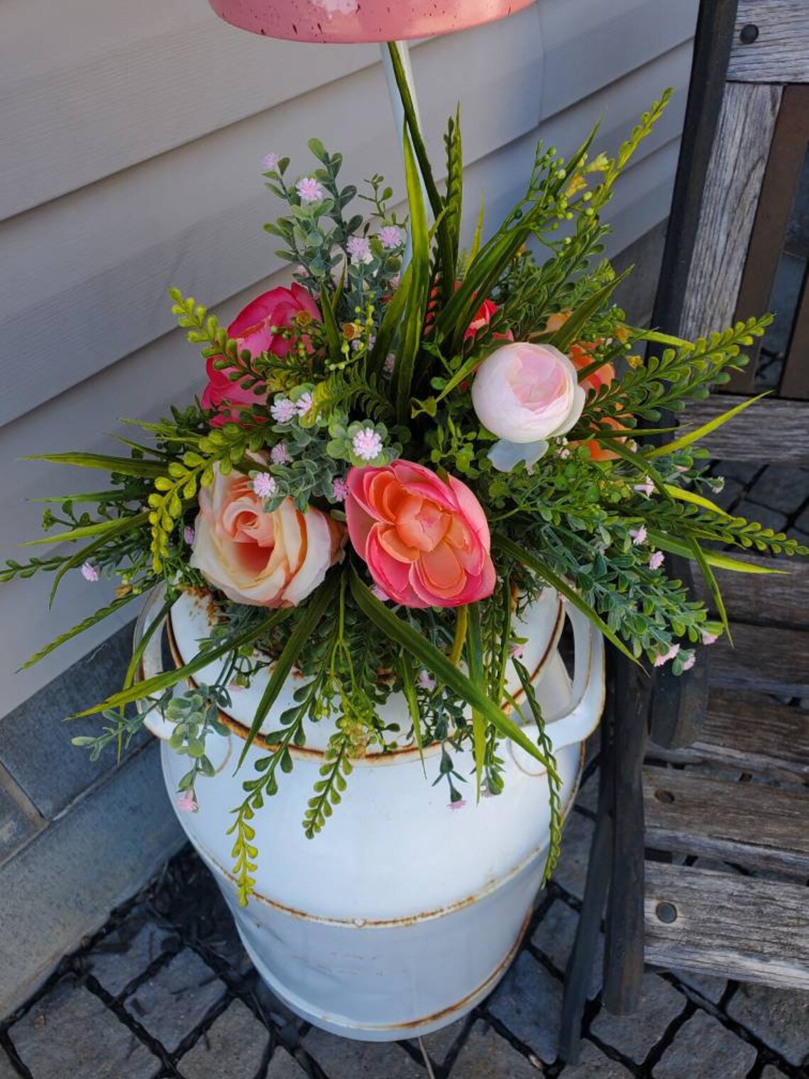 Spring Mushroom Centerpiece Pink Spring Floral Arrangement - Etsy