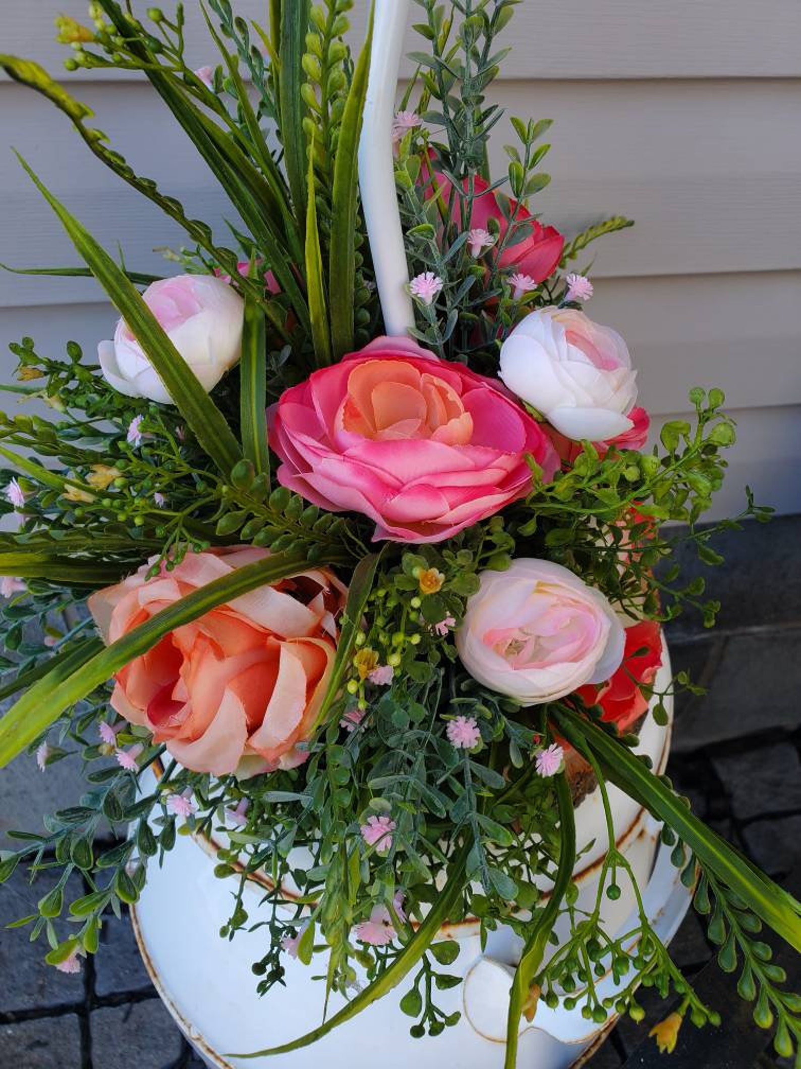 Spring Mushroom Centerpiece Pink Spring Floral Arrangement - Etsy