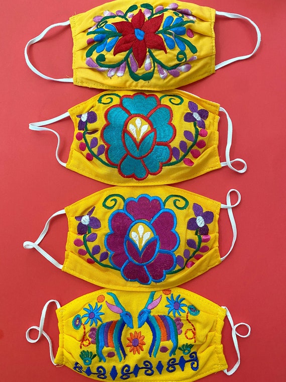 Mexican face mask, artisan mask, handmade mask, embroidered mask ...