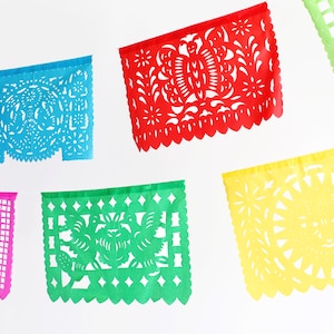 Papel Picado 5 Pack- MEDIUM Banners, Tissue Paper or Plastic Garland ...