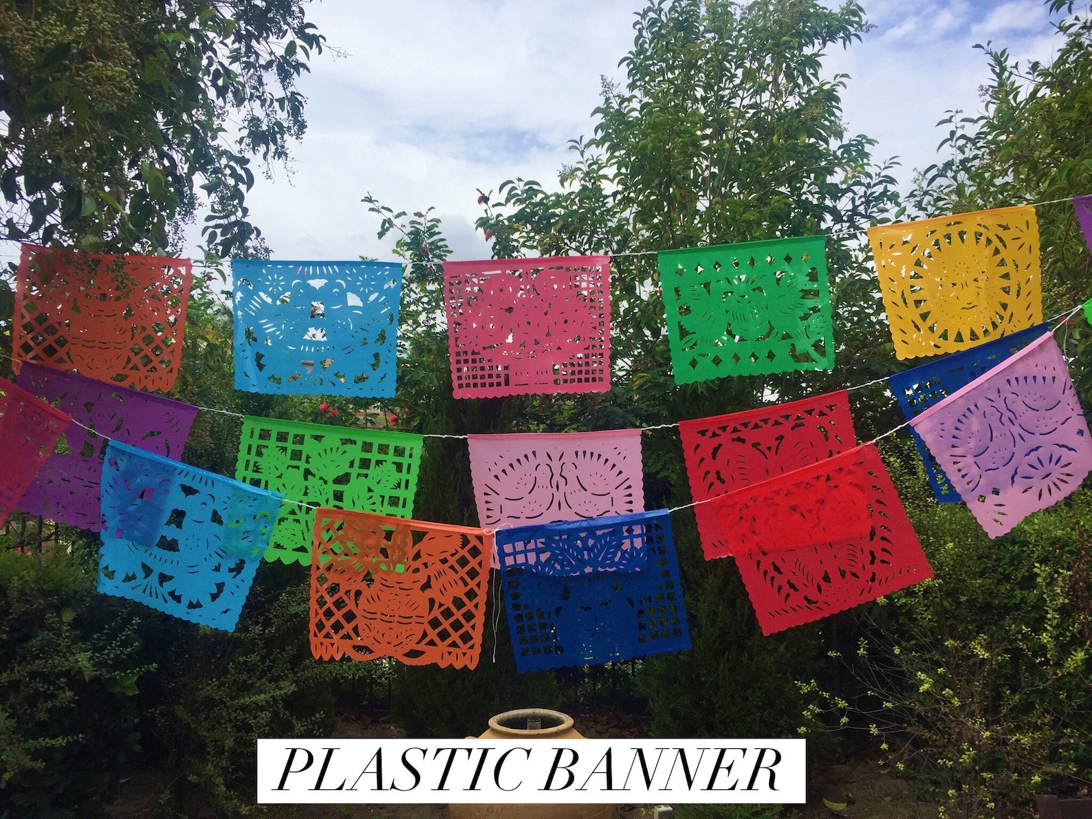 Mexico Papel Picado Banner Tissue Paper or Plastic Garland - Etsy