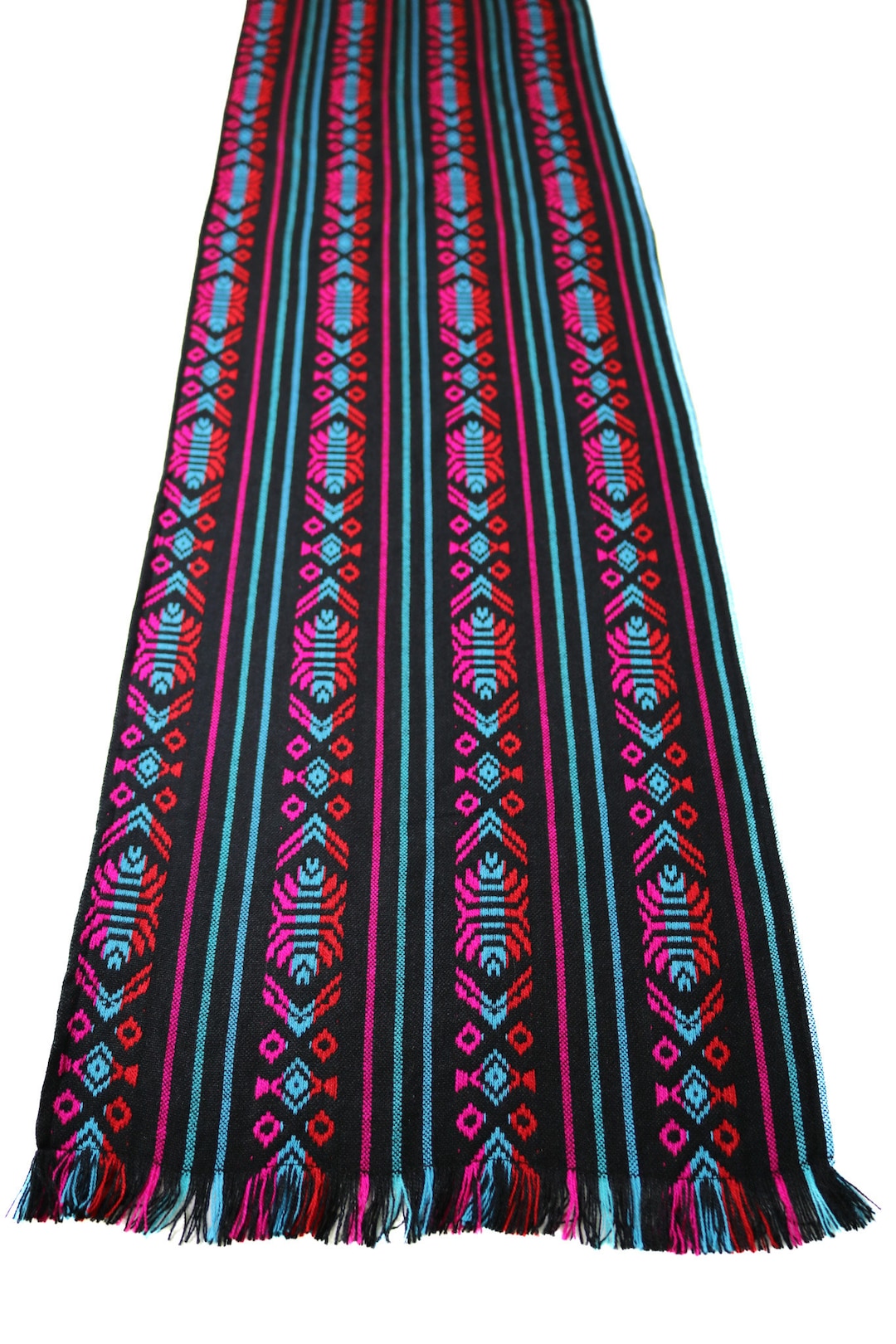 Mexican Table Runner: Fiesta Theme, Rainbow Black Table Linens (72") - Etsy