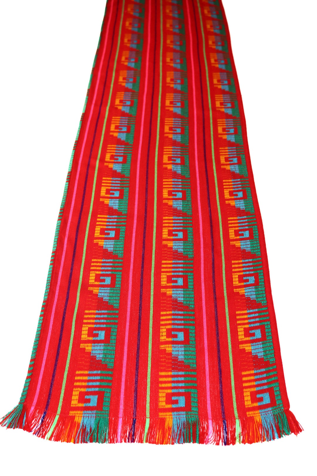 Mexican Fiesta, 72” Bright Red Table Runner, Bohemian Chic Decor ...