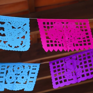 Mexico Papel Picado Banner, Tissue Paper or Plastic Garland, Fiesta ...