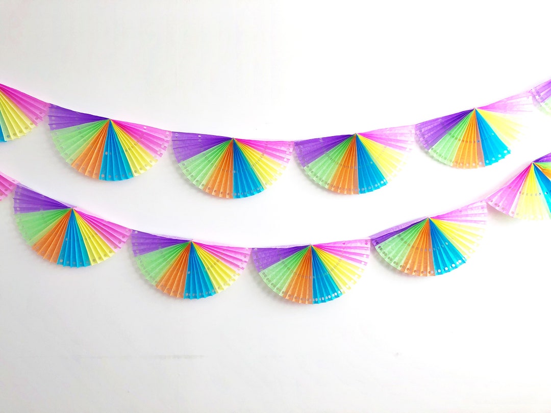 Pastel Tissue Fan Garland: Fiesta Party Banner - Etsy