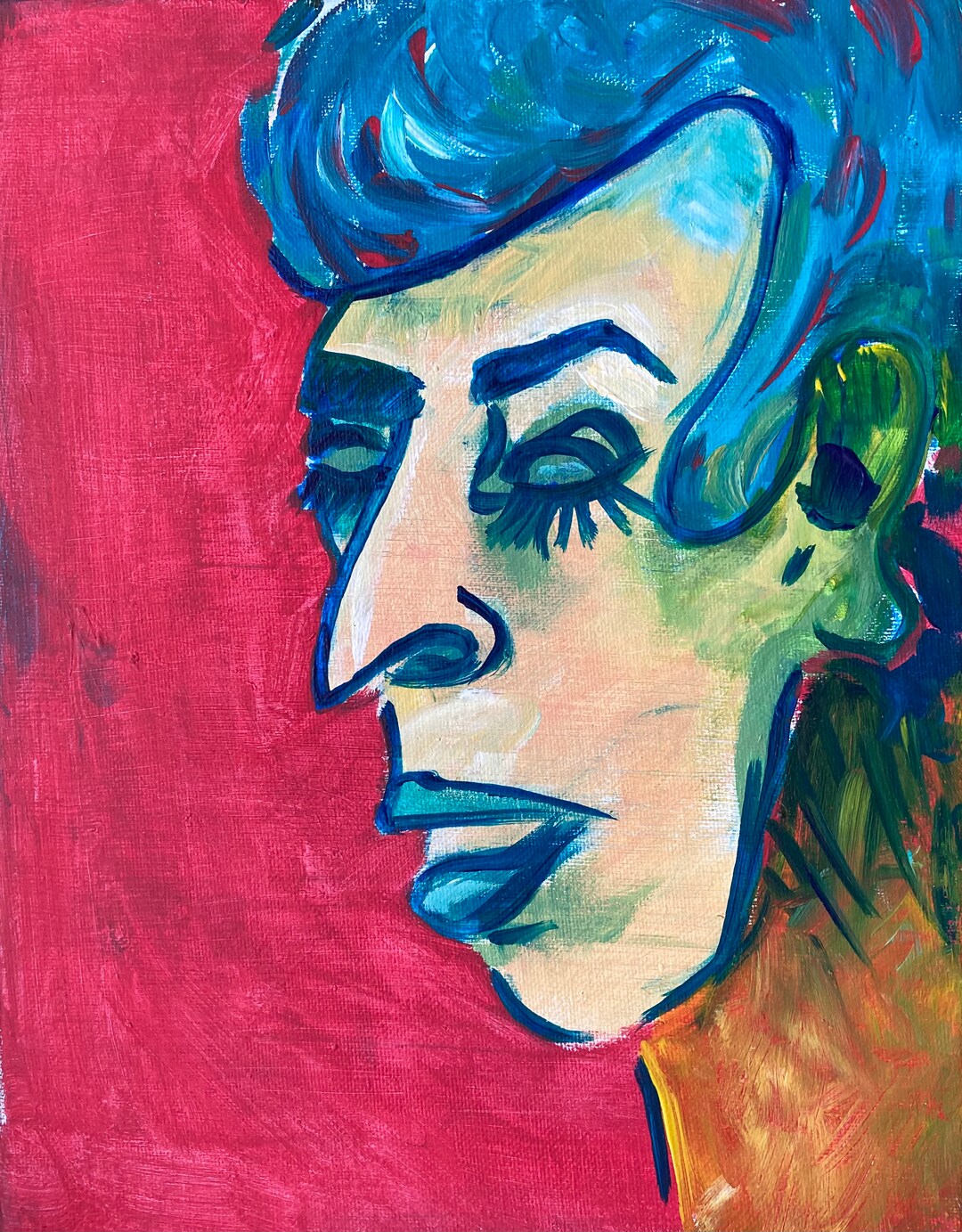 Portrait of AJ in Acrylic Paint - Etsy