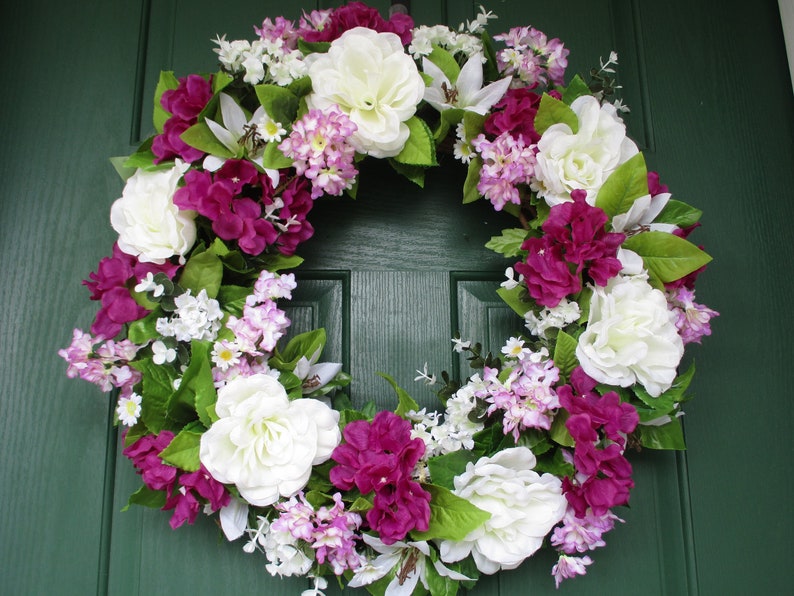 Lilac Door Wreath Hydrangea Door Wreath Purple Door Wreath - Etsy