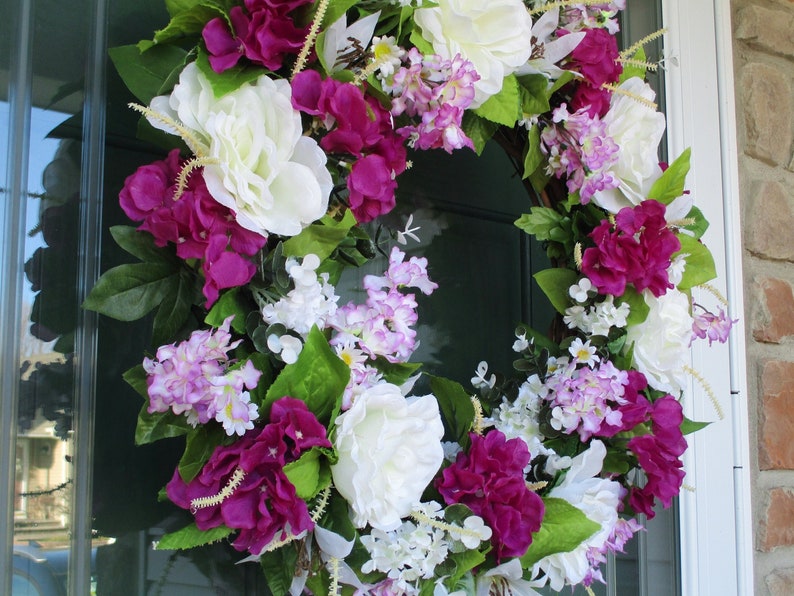 Lilac Door Wreath Hydrangea Door Wreath Purple Door Wreath - Etsy