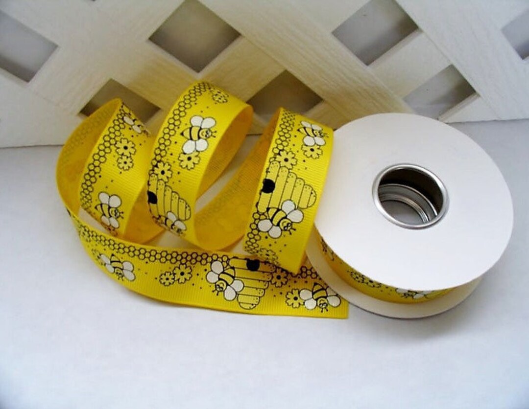 Honey Bee Ribbon 10 Yards, Glittered Bee Ribbon, Hair Bow Ribbon, Key ...