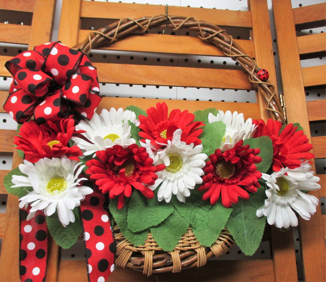 Ladybug Door Basket Ladybug Hanger Ladybug Wreath Ladybug - Etsy
