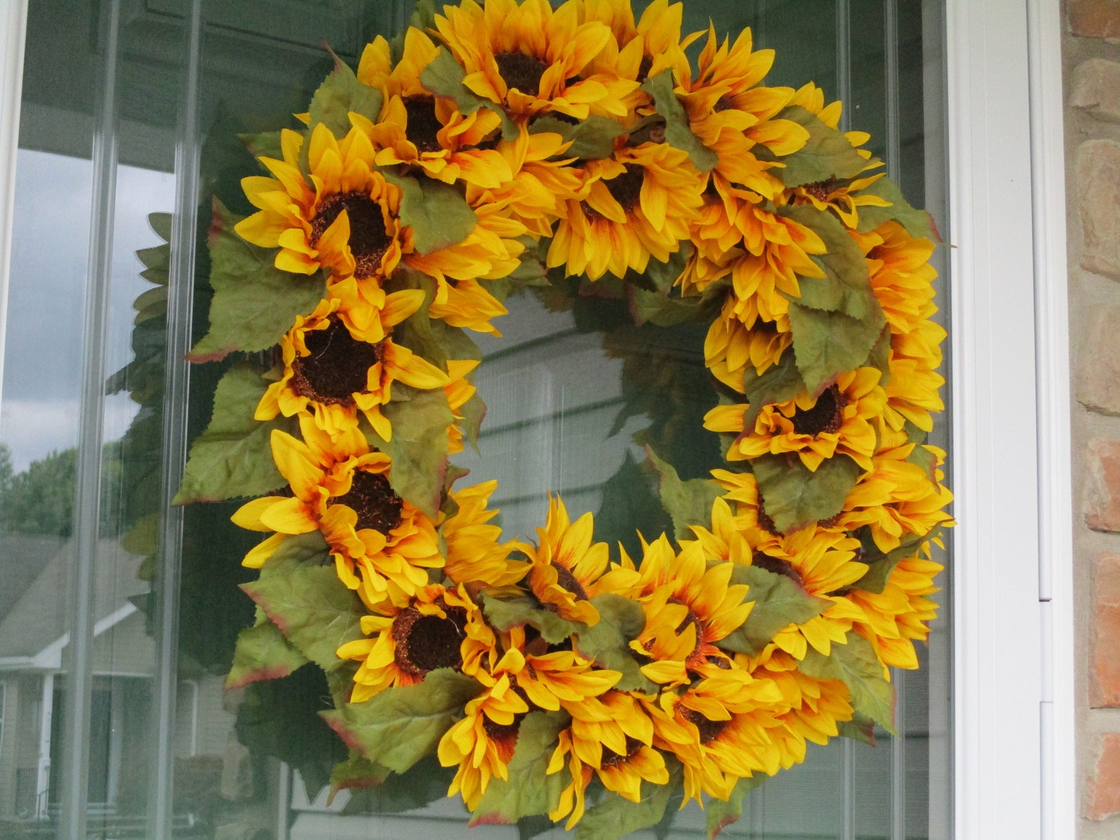 Sunflower Welcome Door Wreath - Etsy