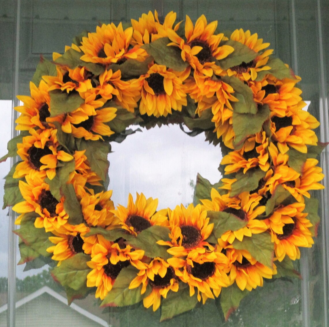 Sunflower Welcome Door Wreath - Etsy