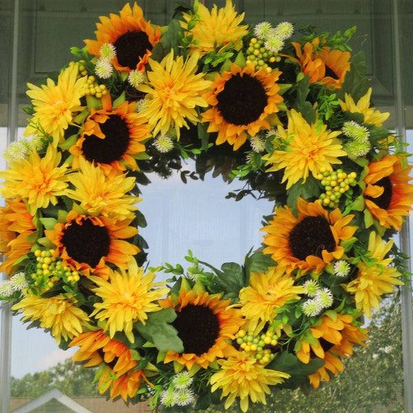 Sunflower Door Wreath - Etsy