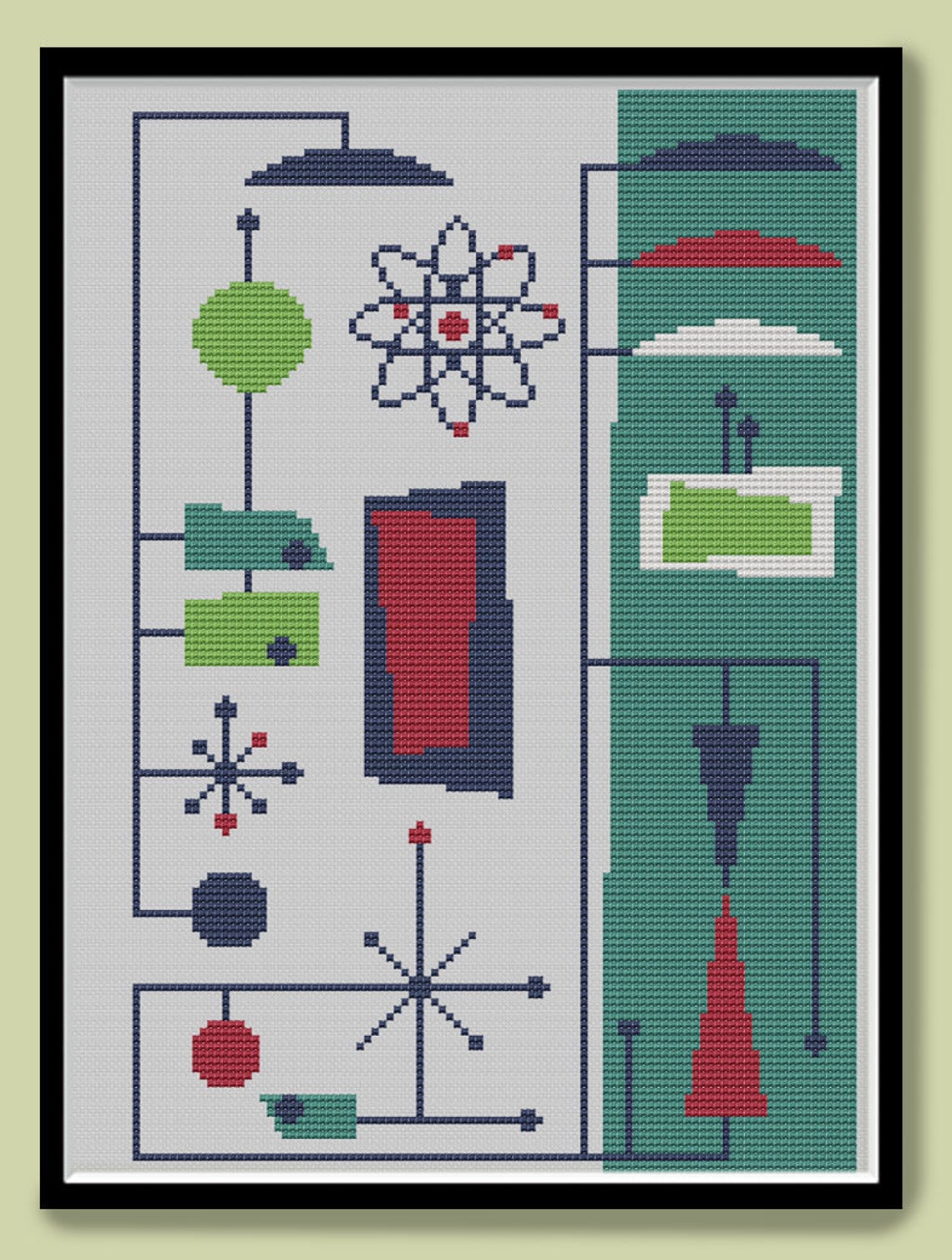 ATOMIC MOD Modern Counted Cross Stitch Pattern Pdf Instant - Etsy