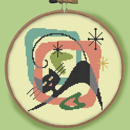 MID CENTURY MODERN Modern Counted Cross Stitch Pattern Pdf - Etsy