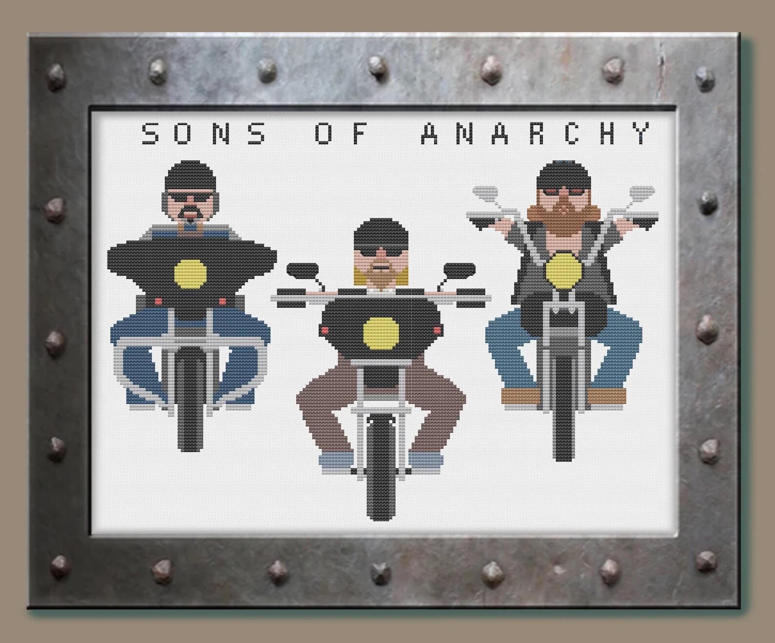 SONS OF ANARCHY - Modern Counted Cross Stitch Pattern - Pdf Instant ...