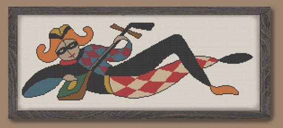 RETRO JESTER Modern Counted Cross Stitch Pattern Pdf | Etsy