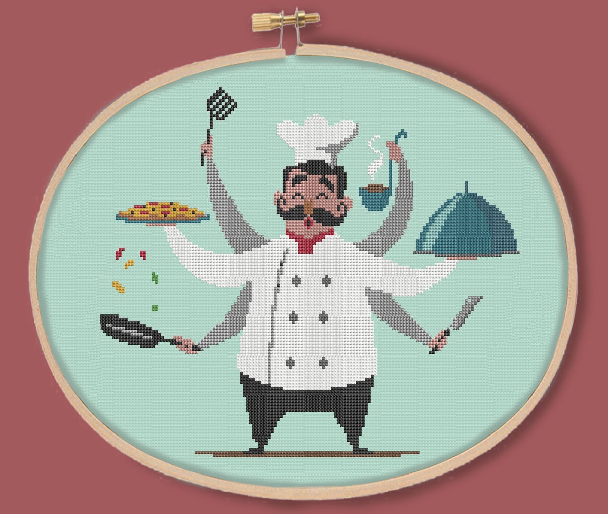 CHEF Modern Counted Cross Stitch Pattern Pdf Instant Download - Etsy