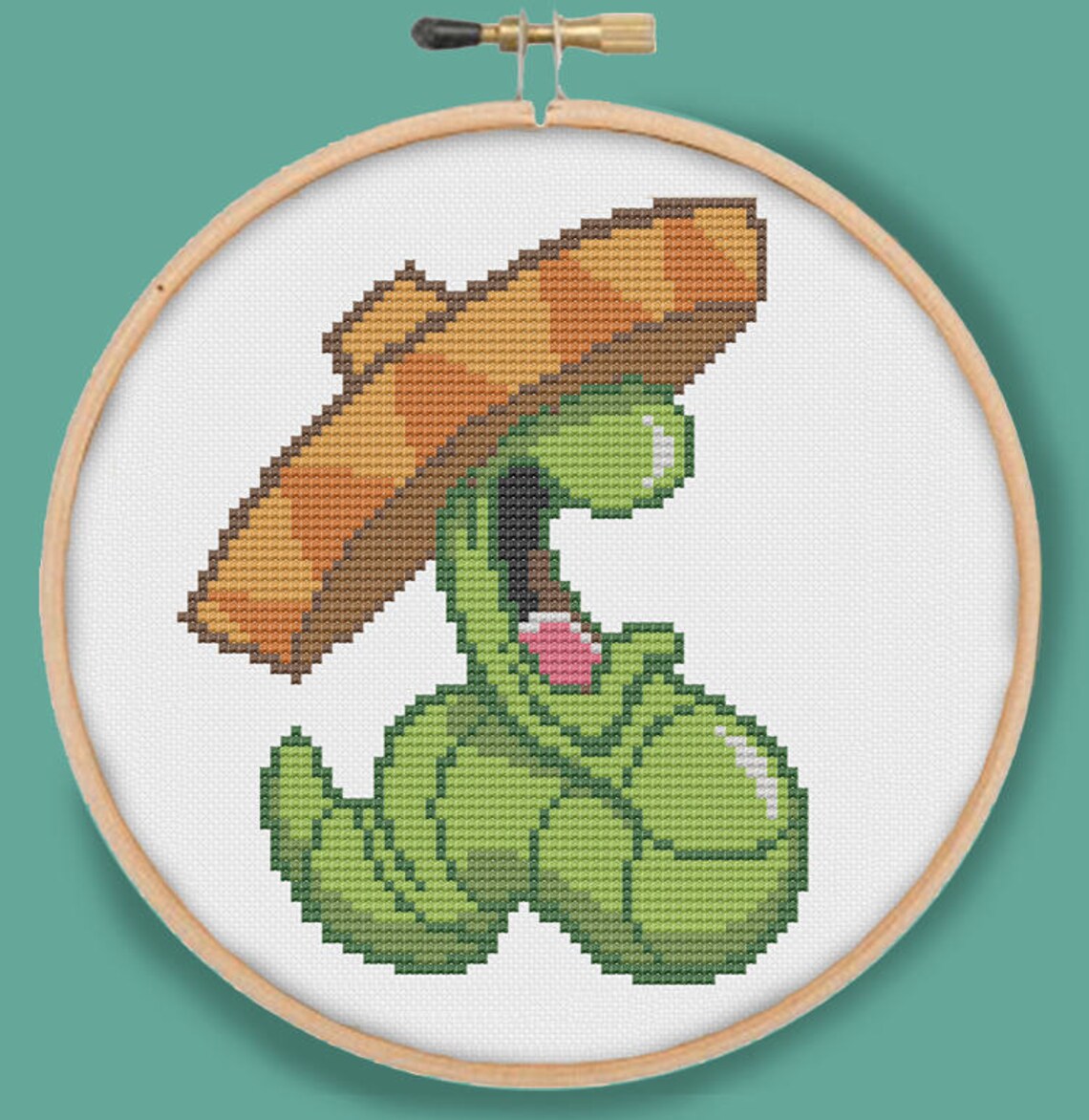 TEQUILA WORM EMOJI Modern Counted Cross Stitch Pattern Pdf - Etsy