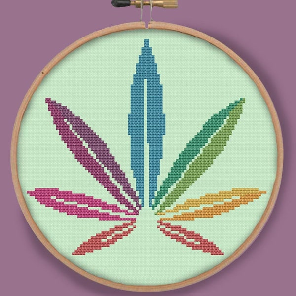 Pot Leaf Cross Stitch Pattern - Etsy