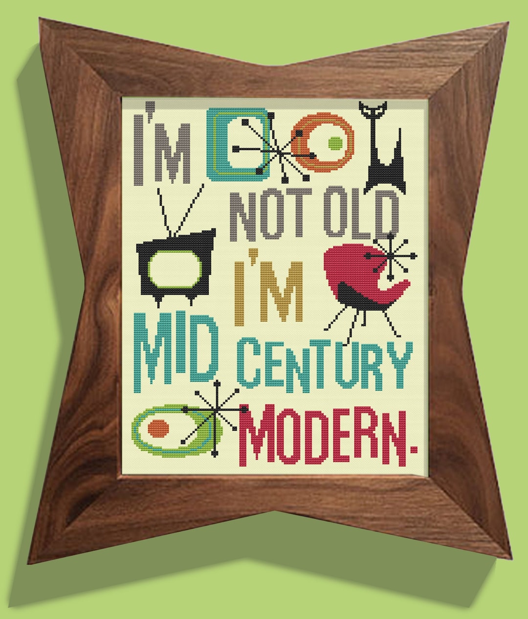 MID CENTURY MODERN - Modern Counted Cross Stitch Pattern - Pdf Instant ...