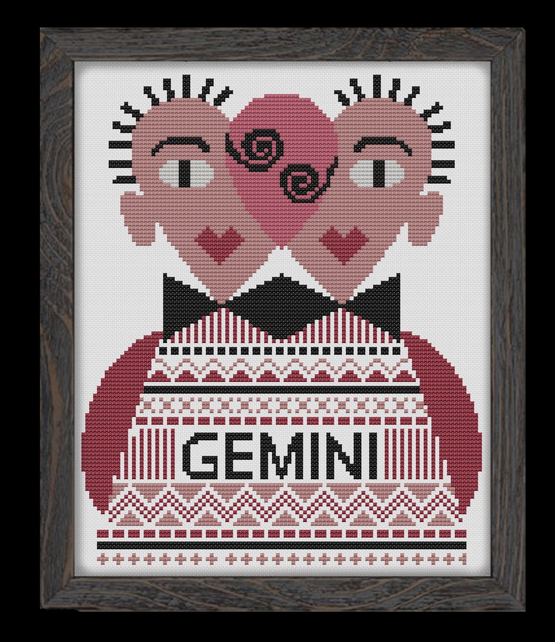 GEMINI - Modern Counted Cross Stitch Pattern - Pdf Instant Download - Etsy