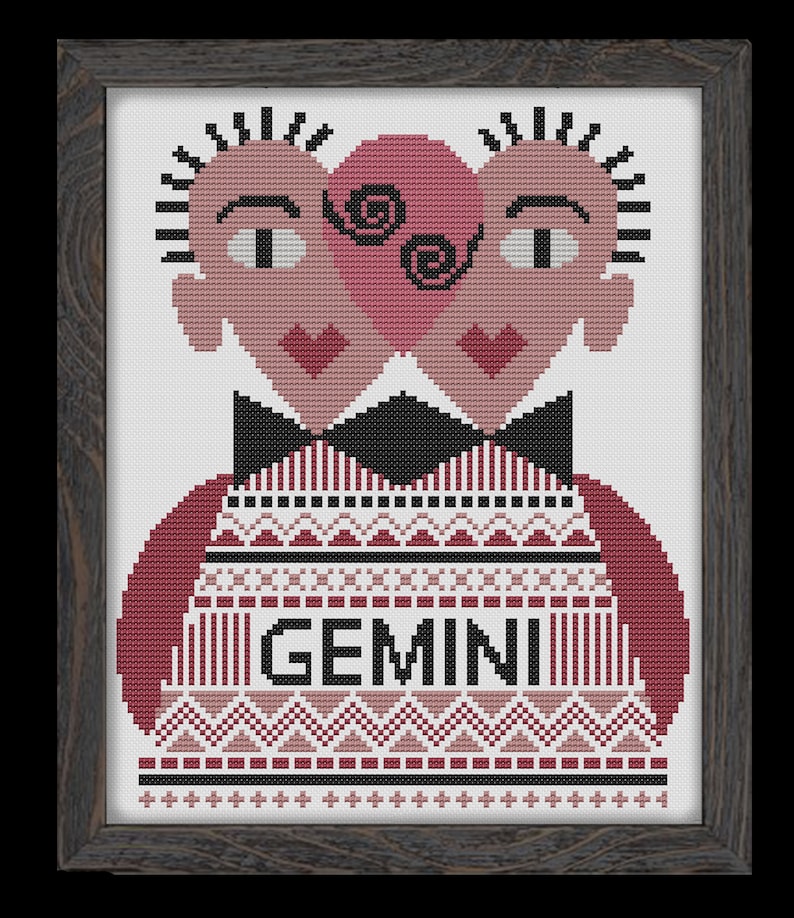 GEMINI Modern Counted Cross Stitch Pattern Pdf Instant - Etsy