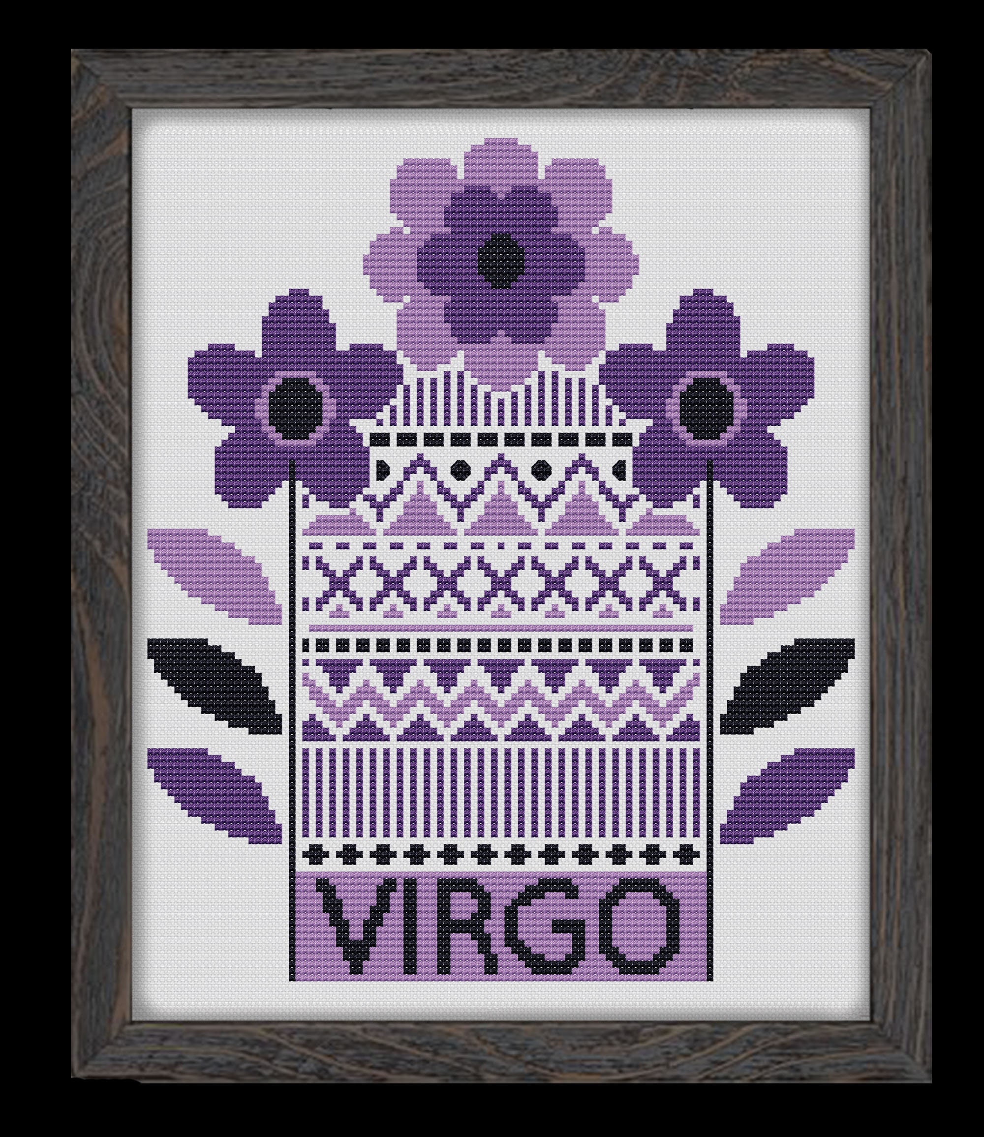 VIRGO- Modern Counted Cross Stitch Pattern - Pdf Instant Download - Etsy