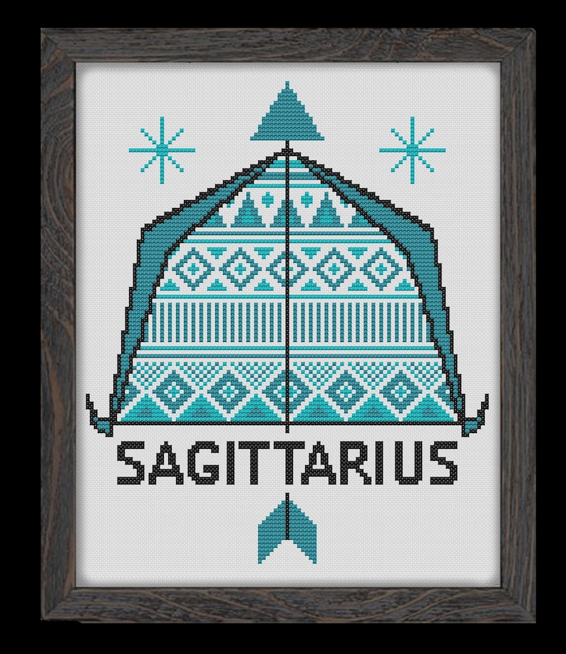 SAGITTARIUS Modern Counted Cross Stitch Pattern Pdf Instant - Etsy