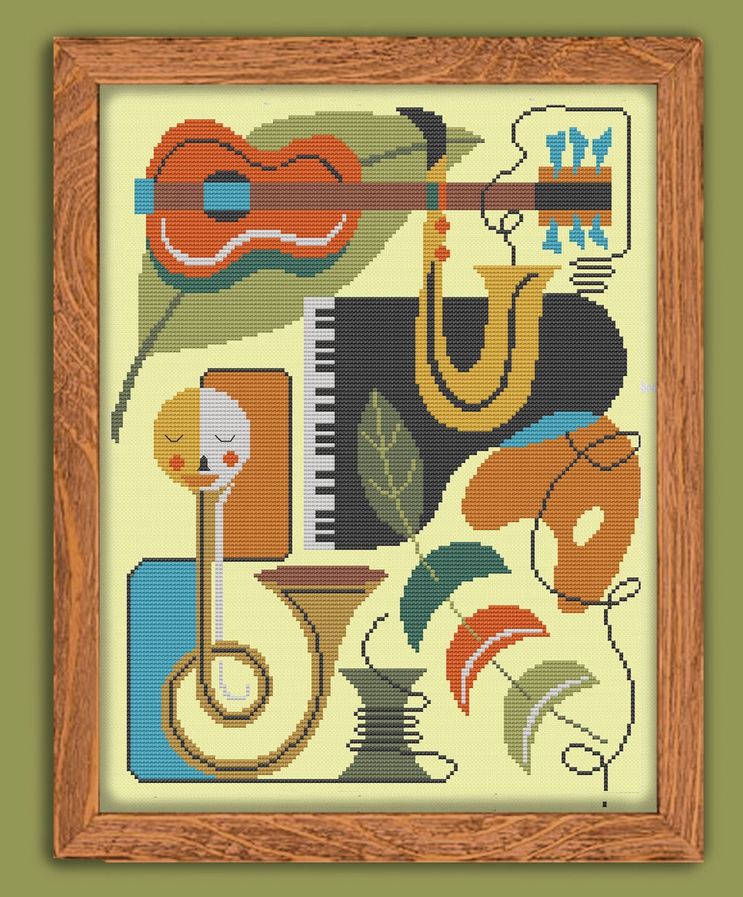 RETRO INSTRUMENTS Reminder Sign Modern Counted Cross Stitch Pattern Pdf ...