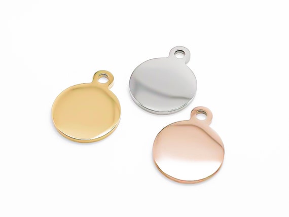 Round Steel Tags Package of 10 Stainless Charms High - Etsy