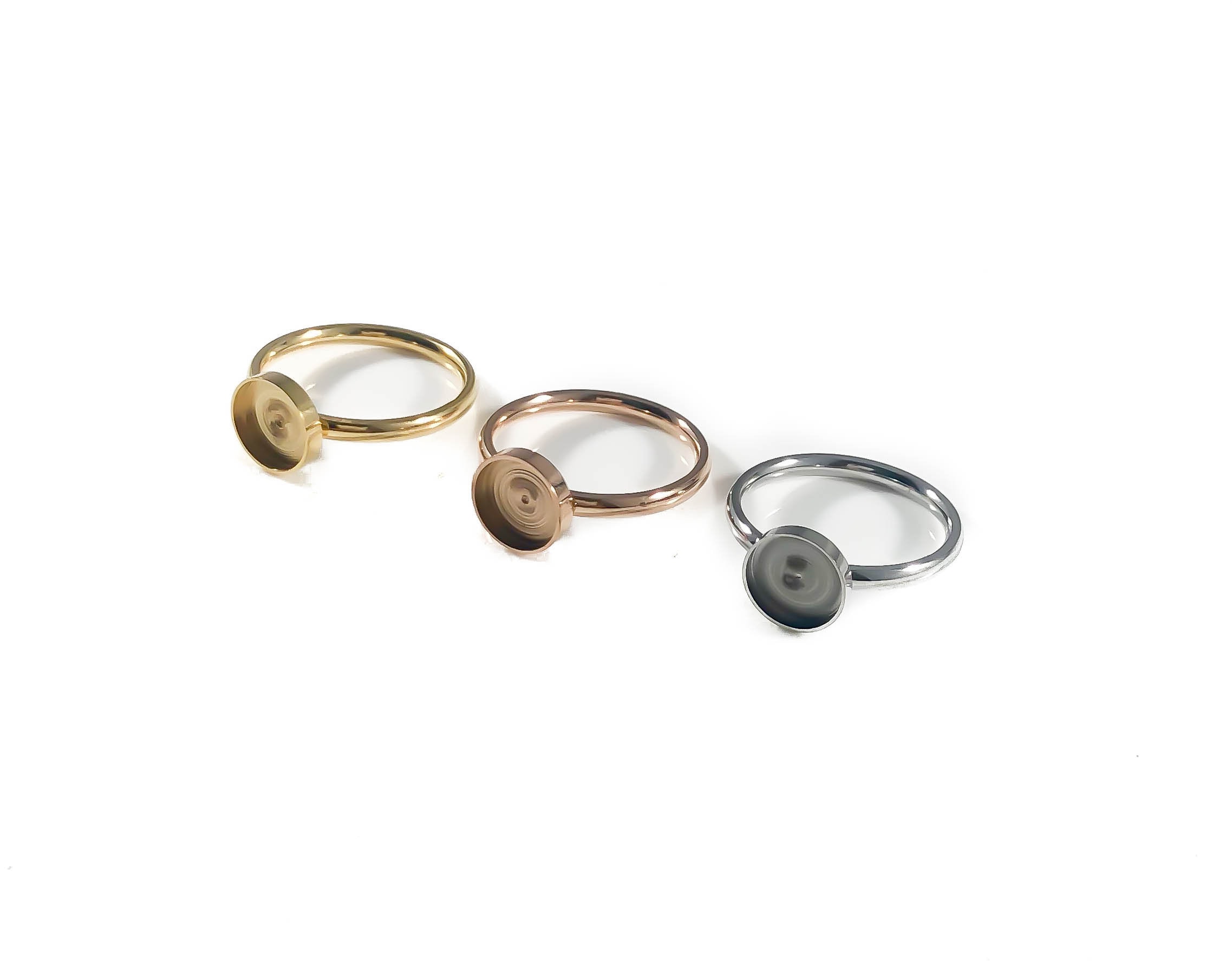 Bezel Ring Blanks-8mm Round Bezel Cup Stainless Steel - Etsy