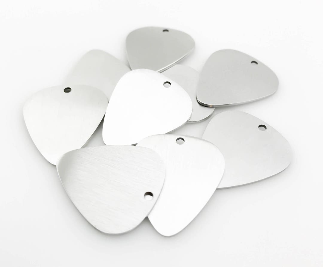 Package of 10, Stainless Steel Guitar Pick Blanks, High Quality, Shiny ...