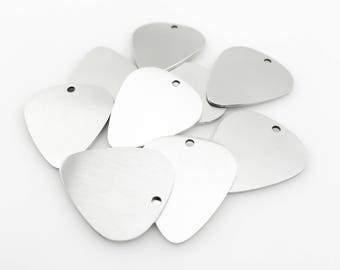 Package of 10, Stainless Steel Guitar Pick Blanks, High Quality, Shiny ...
